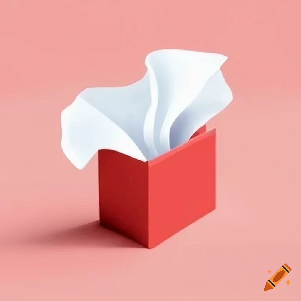 Cartoon image of tissue paper on Craiyon