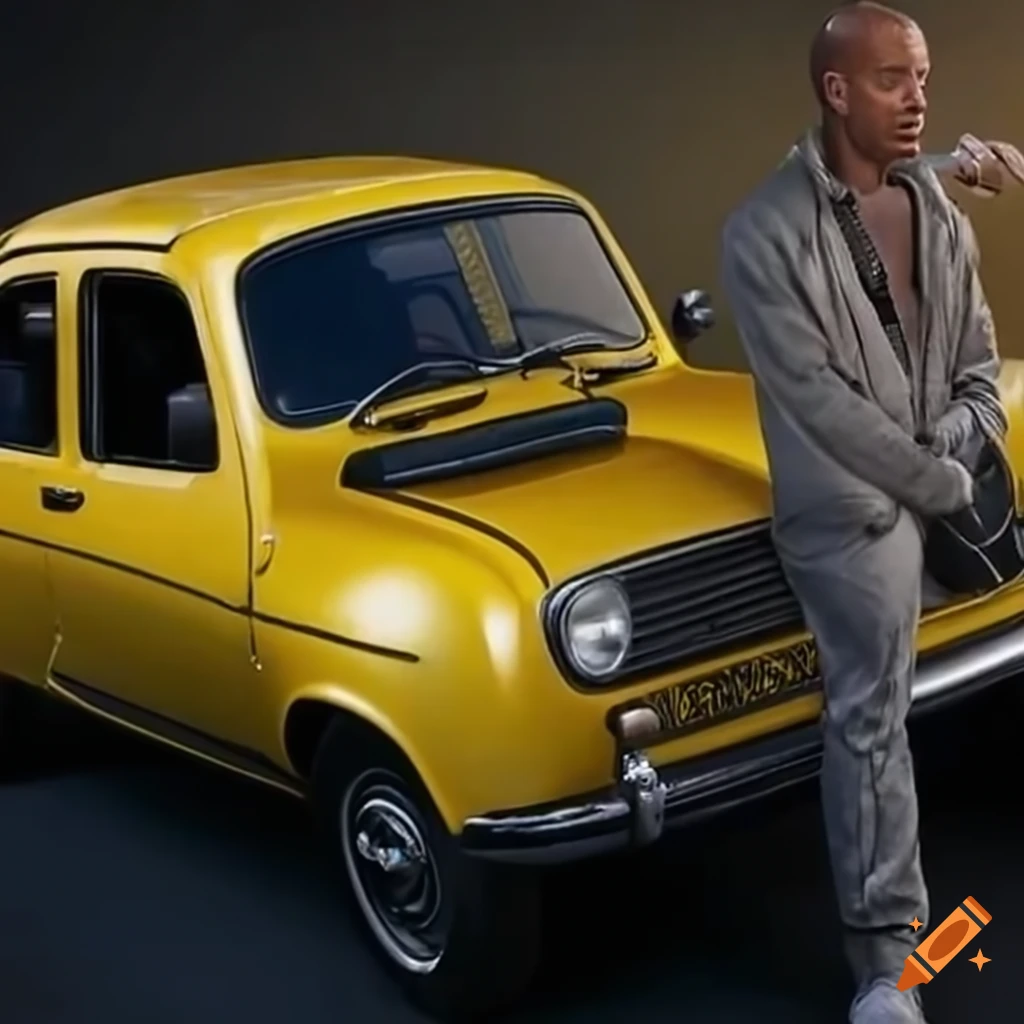 Classic yellow renault 4 driven by vin diesel