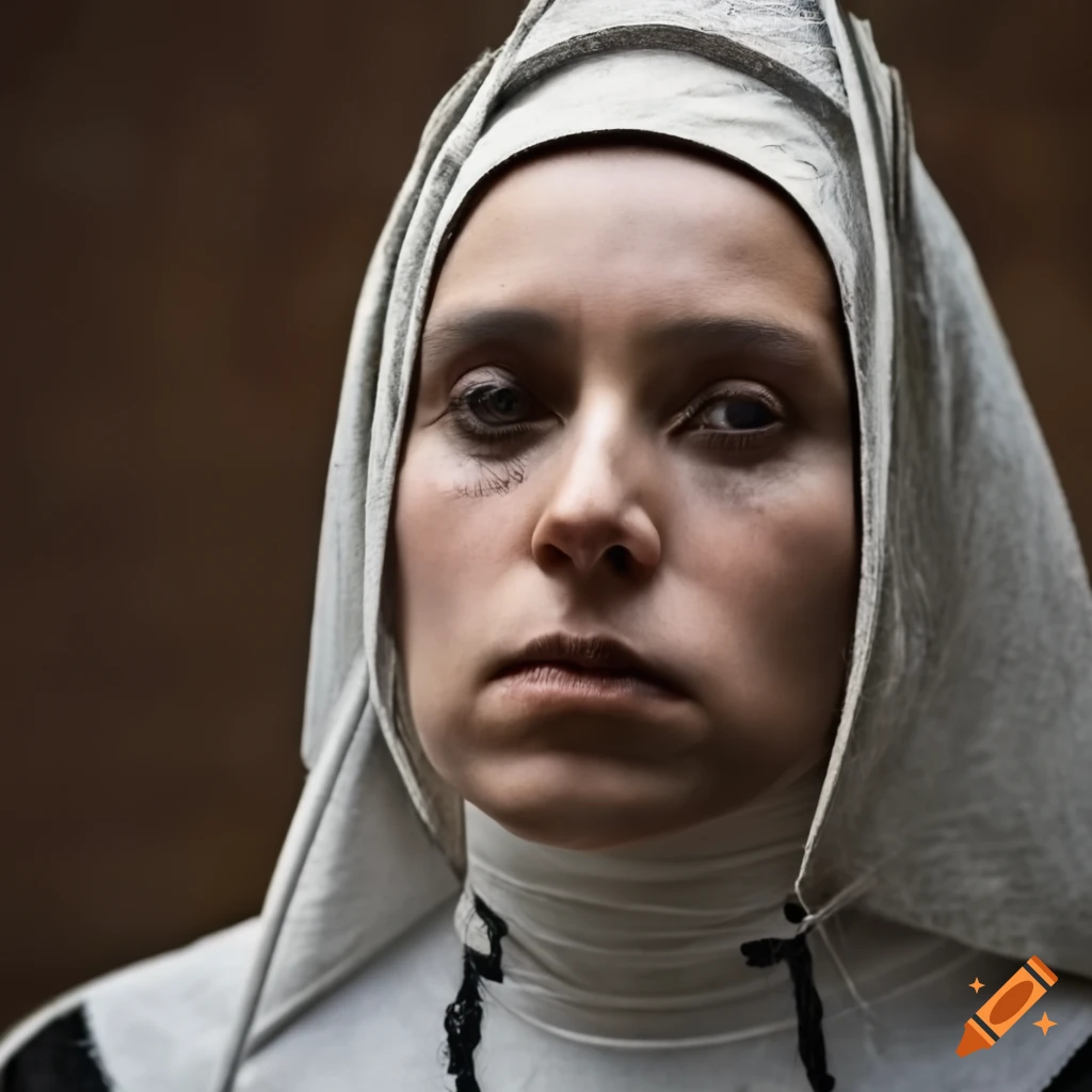 Portrait of a medieval spanish pilgrim woman with a bonnet on Craiyon
