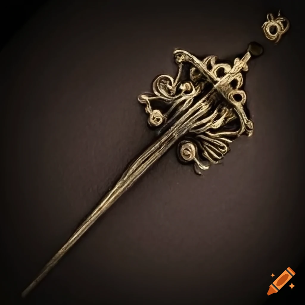 Detailed sketch of a medieval fibula on Craiyon