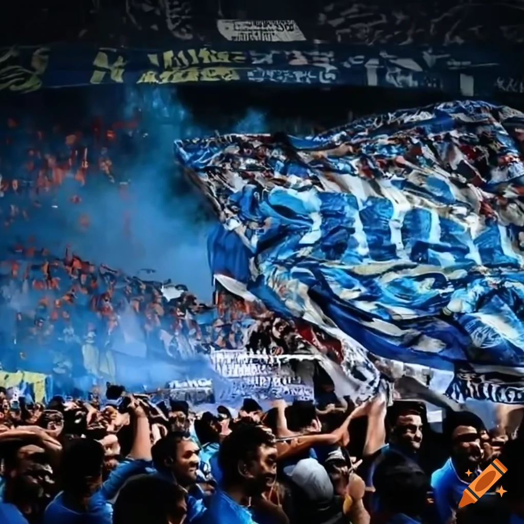 Choreographed tifo display by Chennayin FC Blue Army fans on Craiyon