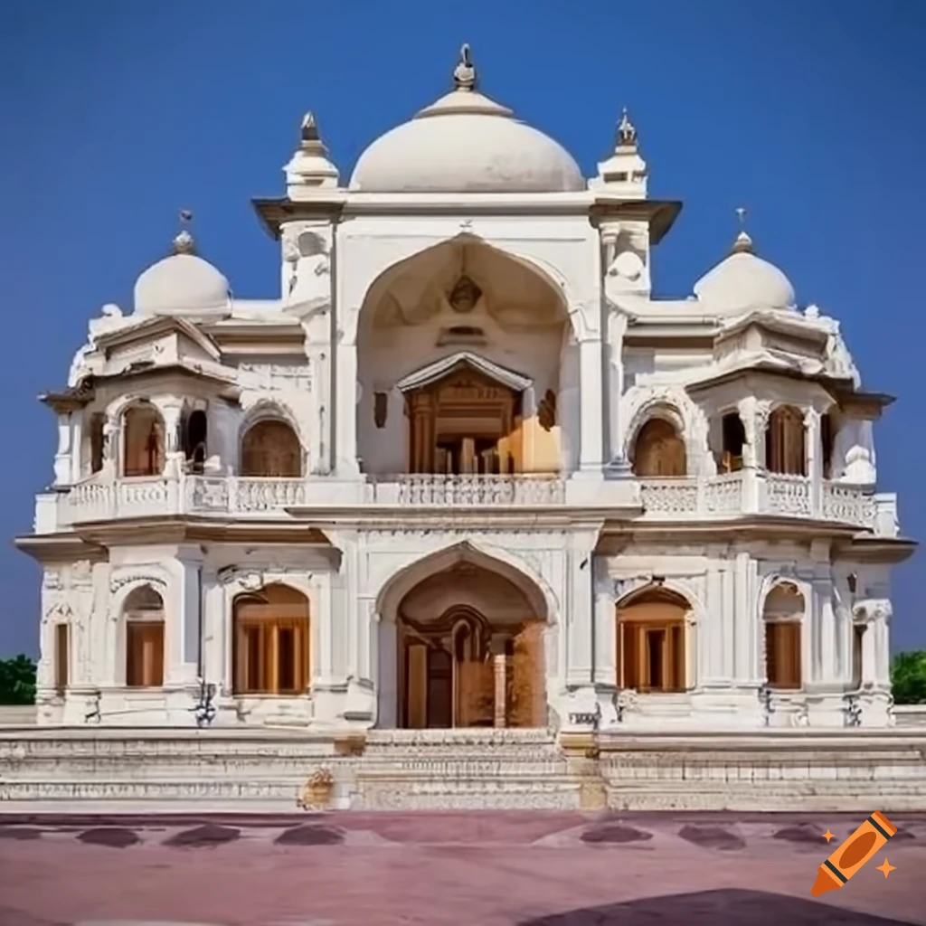 Frontal elevation of mahal white house