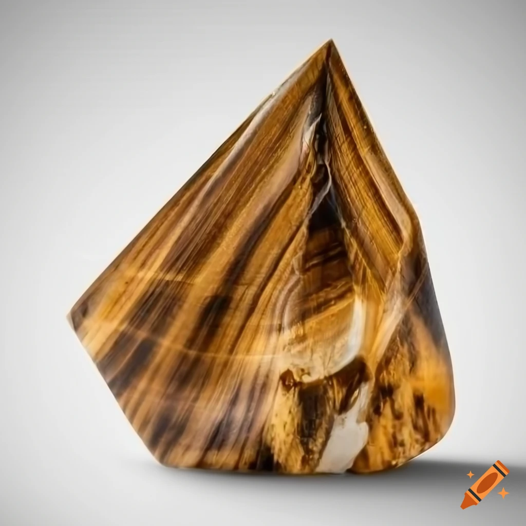 Close-up of a realistic Tiger's Eye crystal on Craiyon