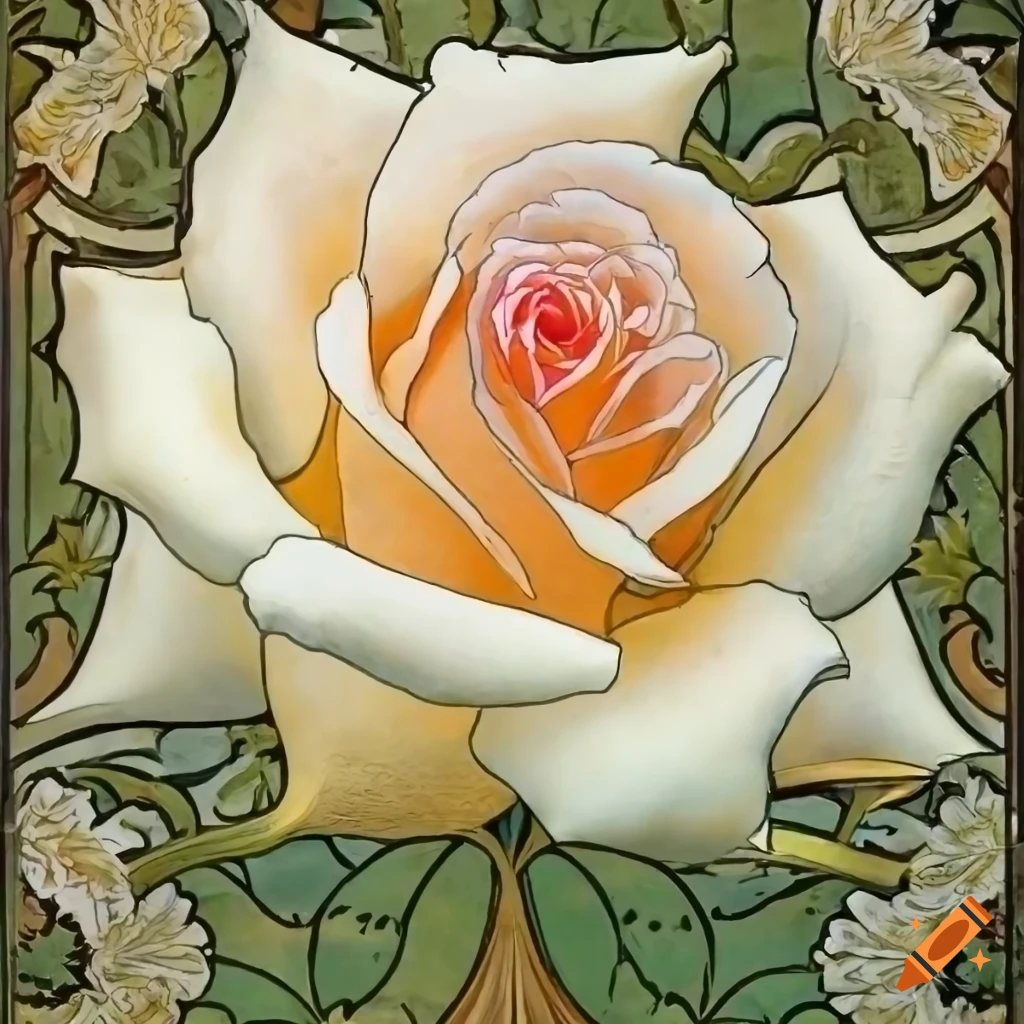 Detailed drawing of a realistic rose on white backdrop