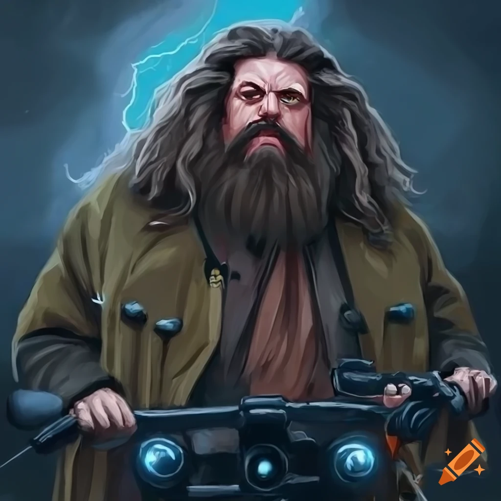 Hagrid enjoying a night out at a club on Craiyon