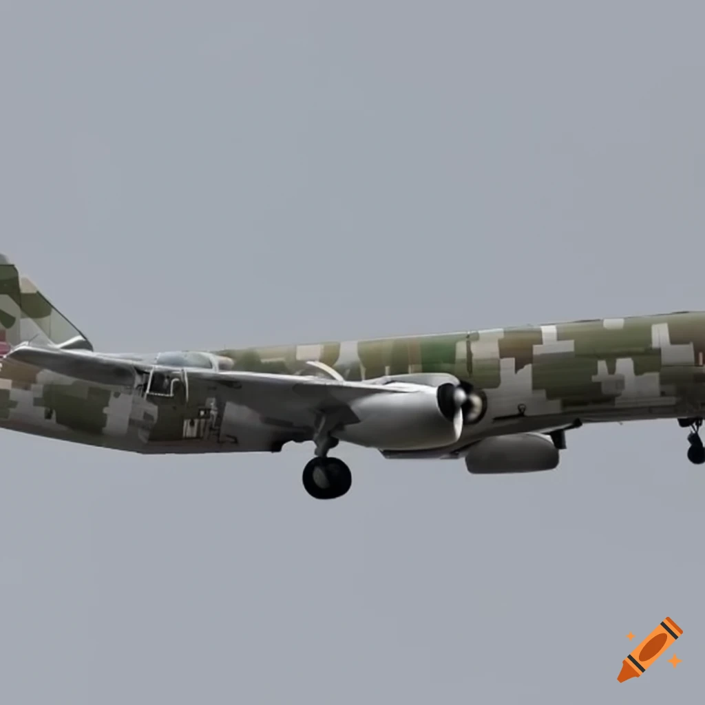Digital pixel camouflage airplane