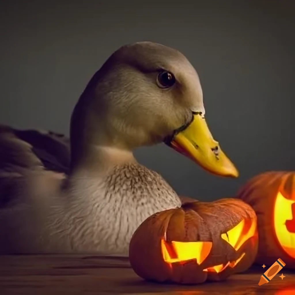 Halloween-themed duck on Craiyon
