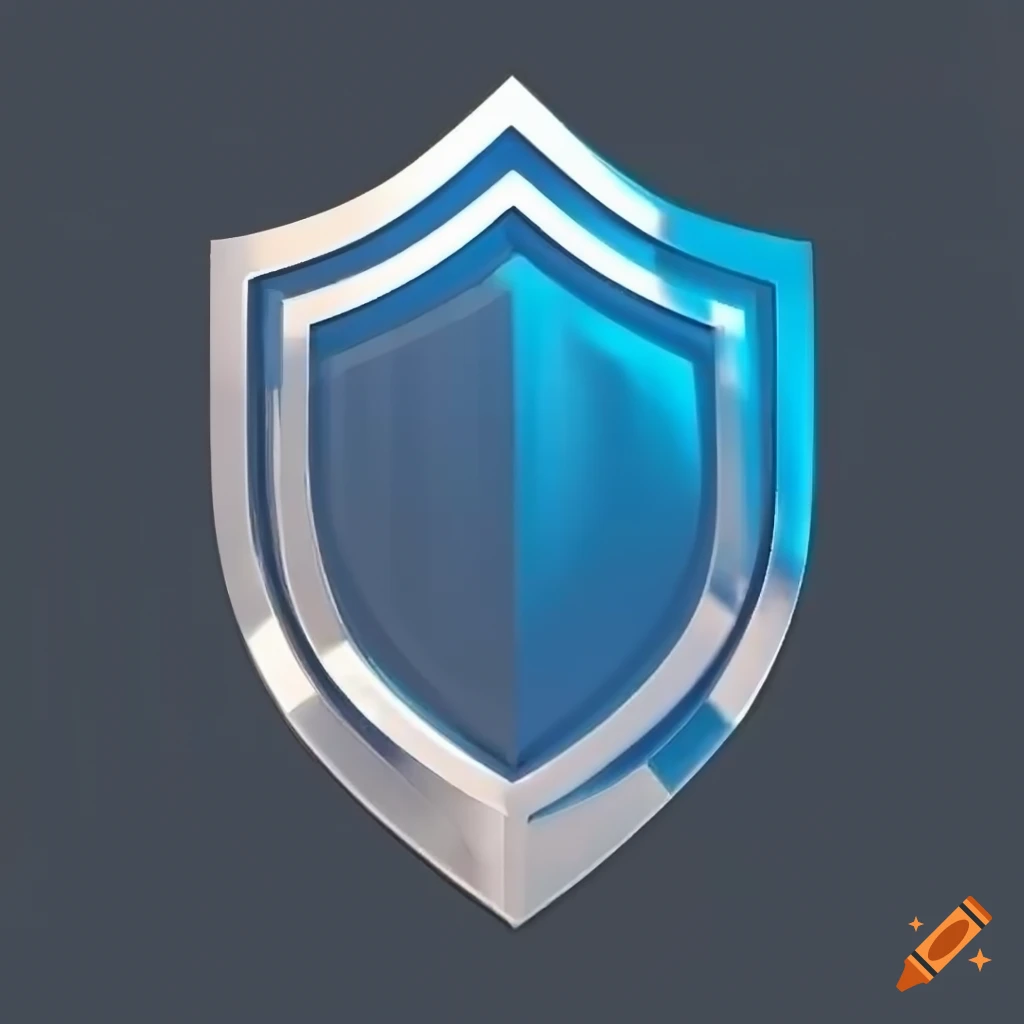 Blue cyber shield logo on transparent background on Craiyon