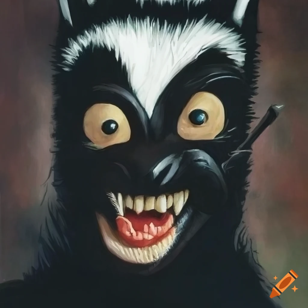 Sketch of a villain skunk from batman