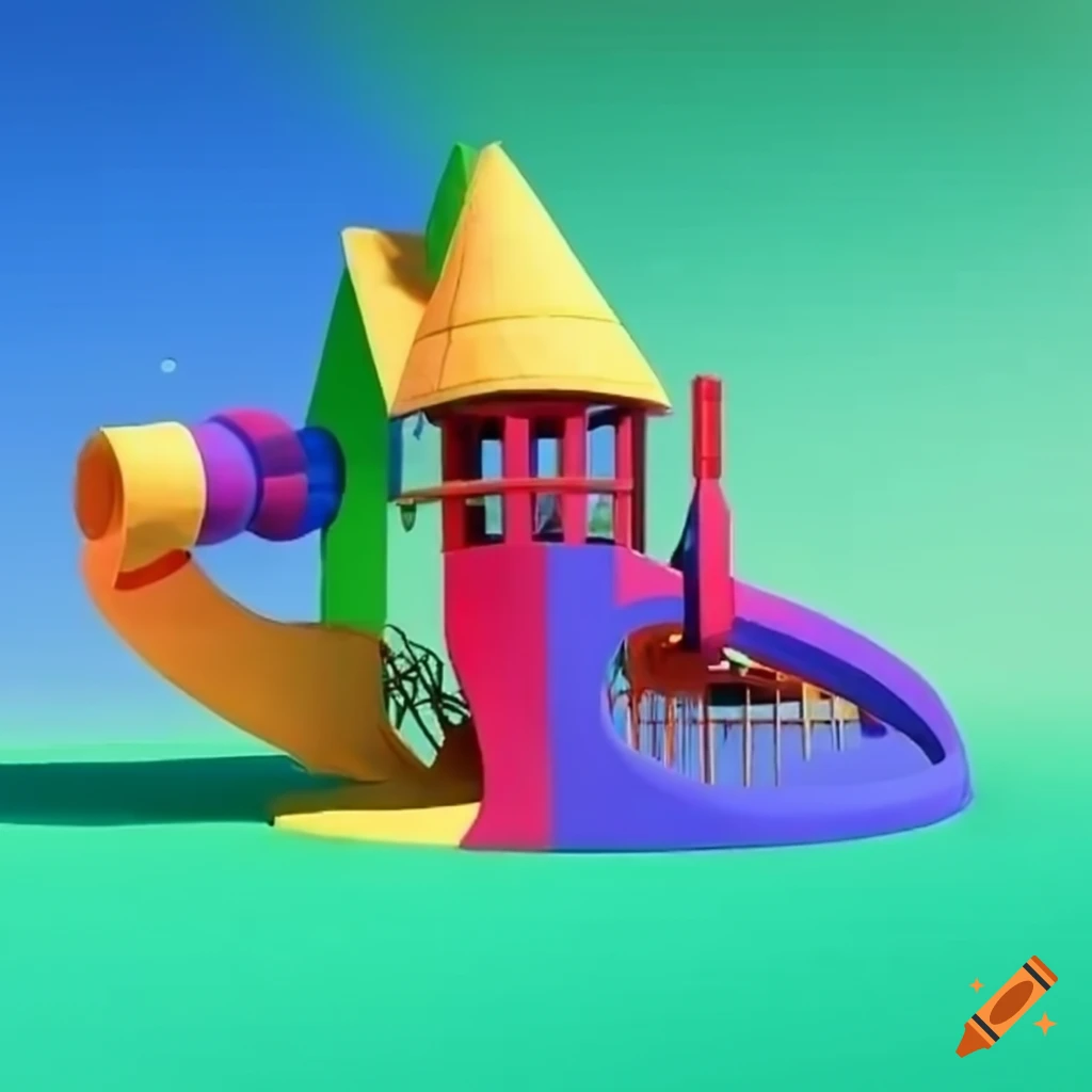 Colorful and surreal playground on Craiyon