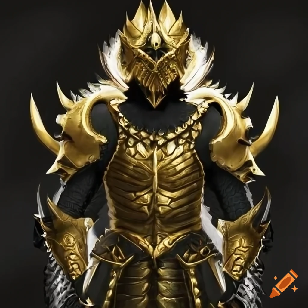 Image of gold and black dragon armor