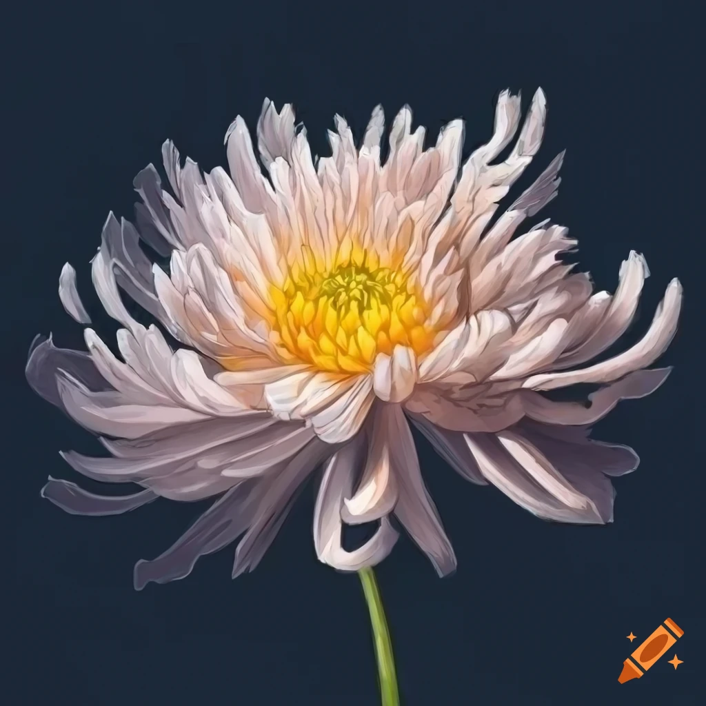 Photorealistic Drawing Of A Chrysanthemum Flower On Craiyon