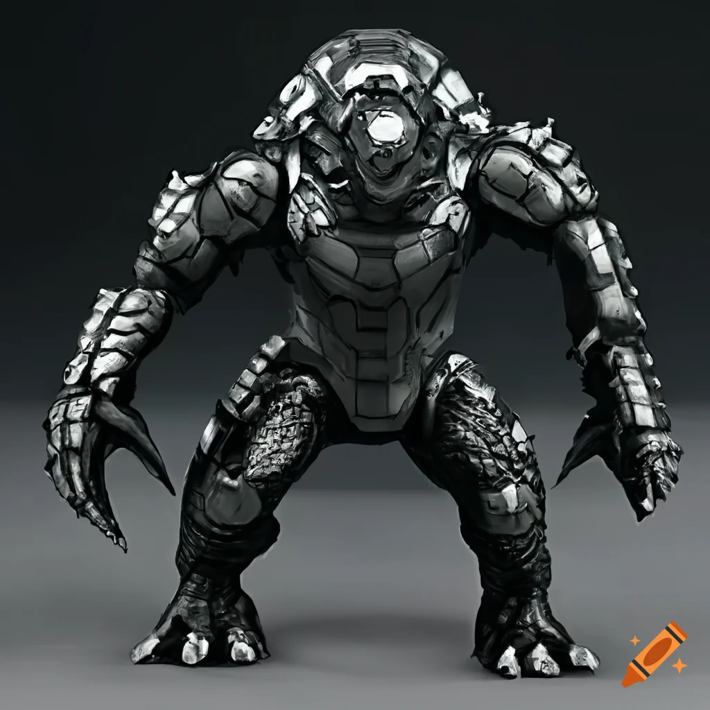 Black snapping turtle kaiju machine in futuristic armor on Craiyon