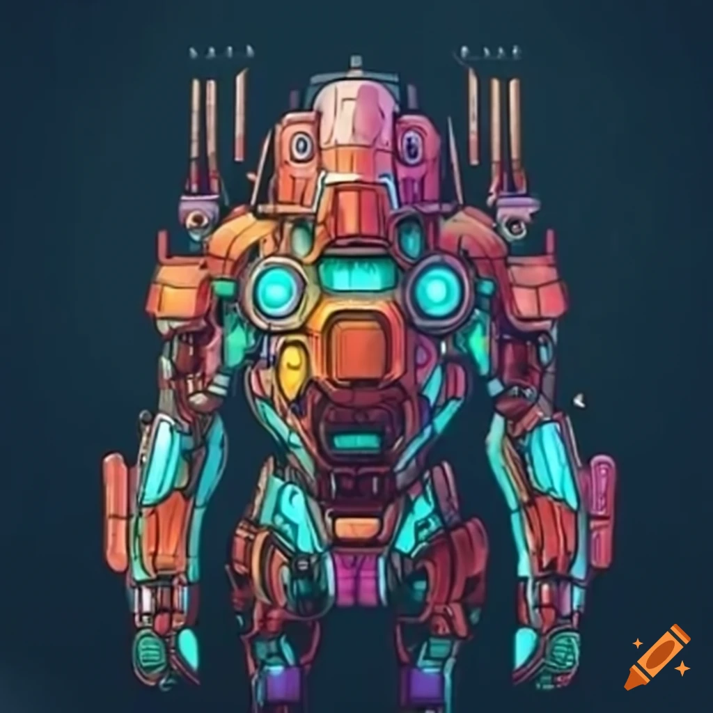 Impressive mech suit with intricate details inspired by leonardo da ...