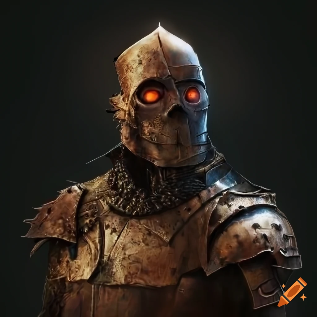 Photorealistic depiction of a robot knight barbarian on Craiyon