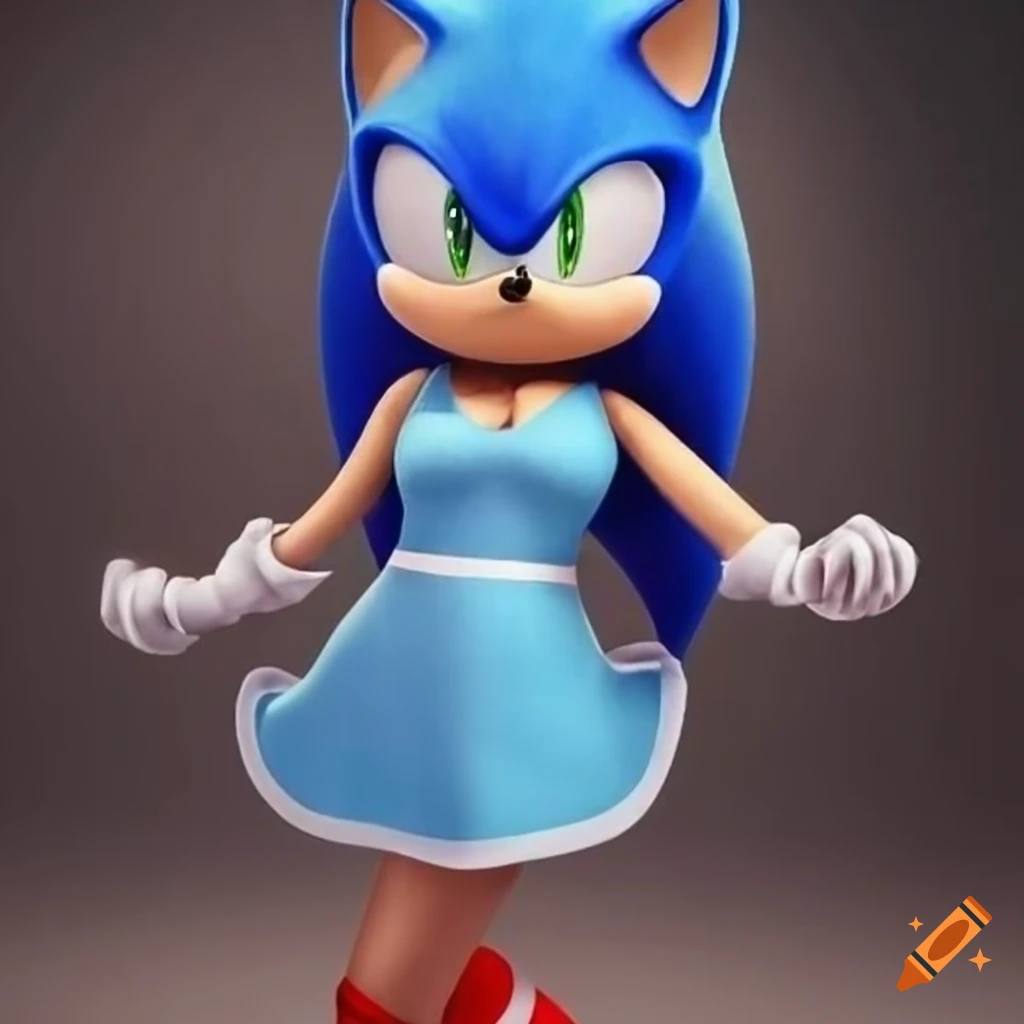 Fanart Of Female Sonic The Hedgehog In A Circle Dress On Craiyon