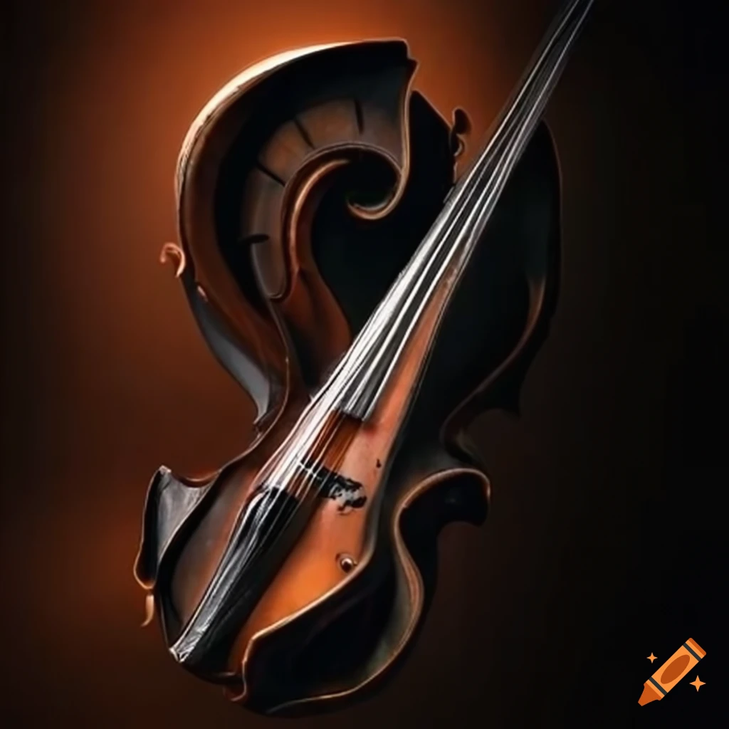 Ghostly computer-generated image of a double bass on Craiyon