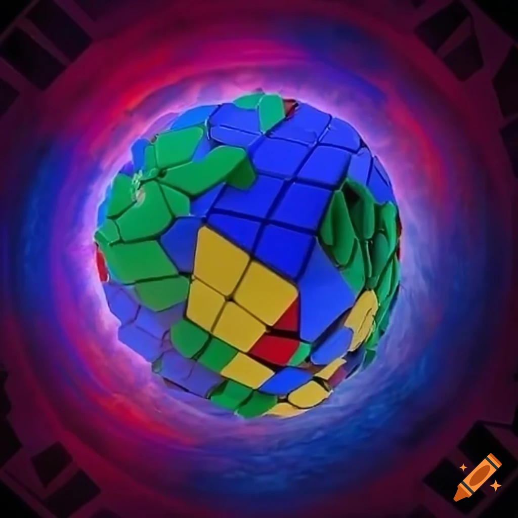 Oil painting of a rubik's cube on Craiyon