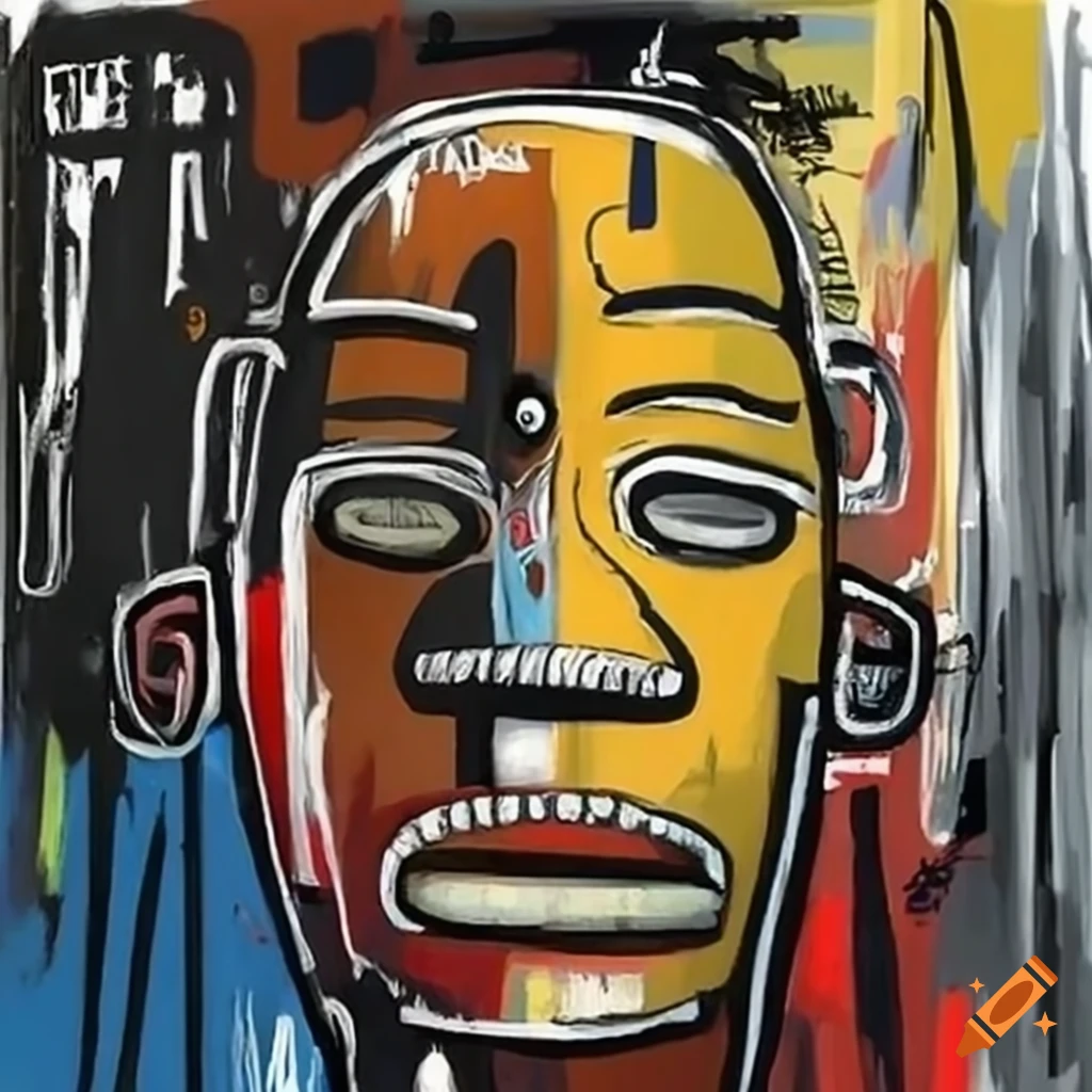 Paintings with basquiat symbols