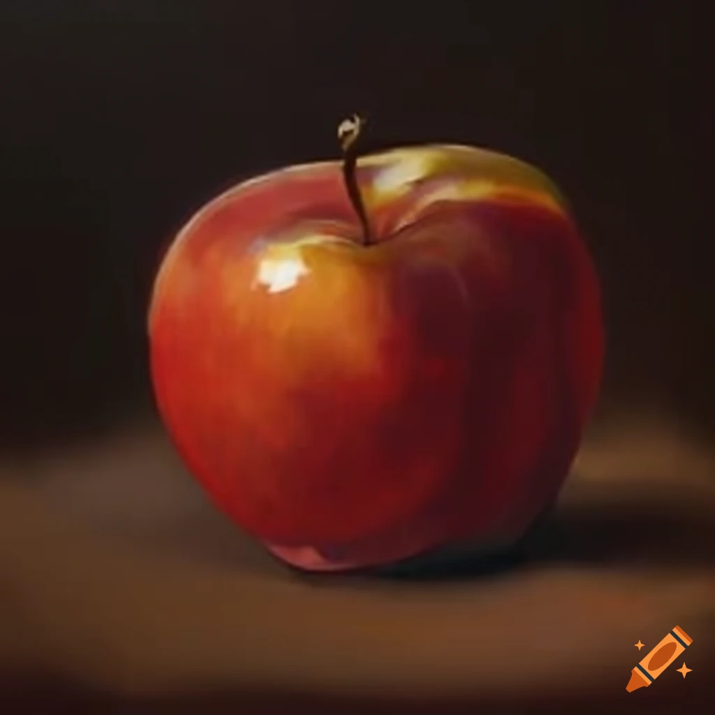 Artwork depicting an apple heist