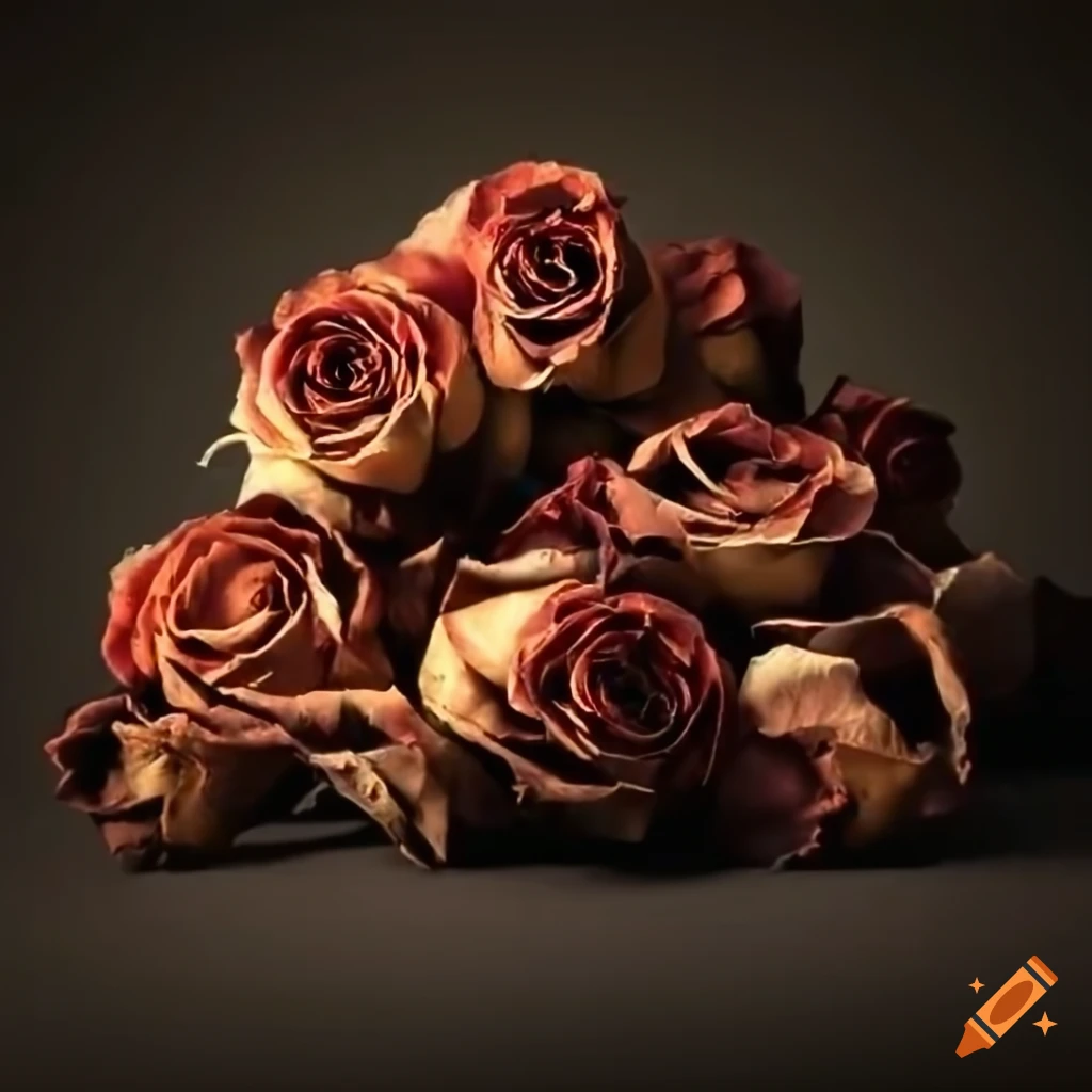 Pile of wilted roses