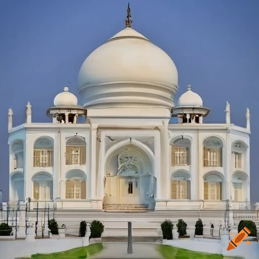 White marble mahal architectural style with whitemarsh hall front ...