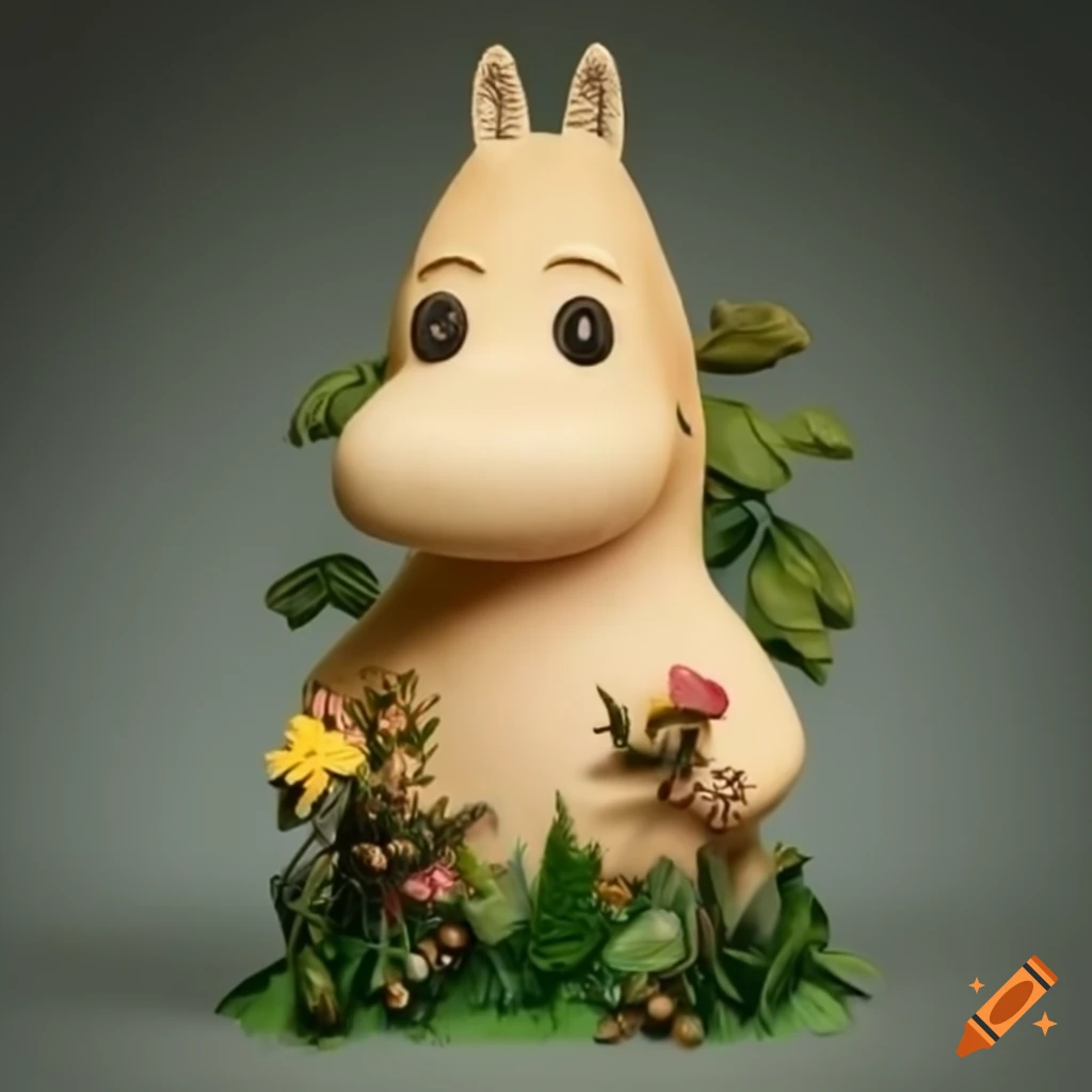 Flower art of archimboldo styled moomin character