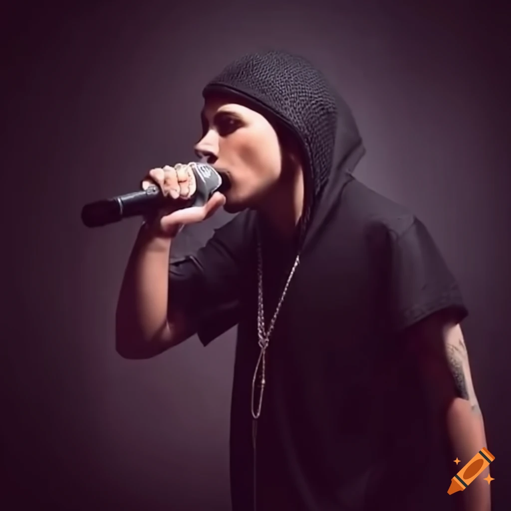 European rap artist performing on stage on Craiyon