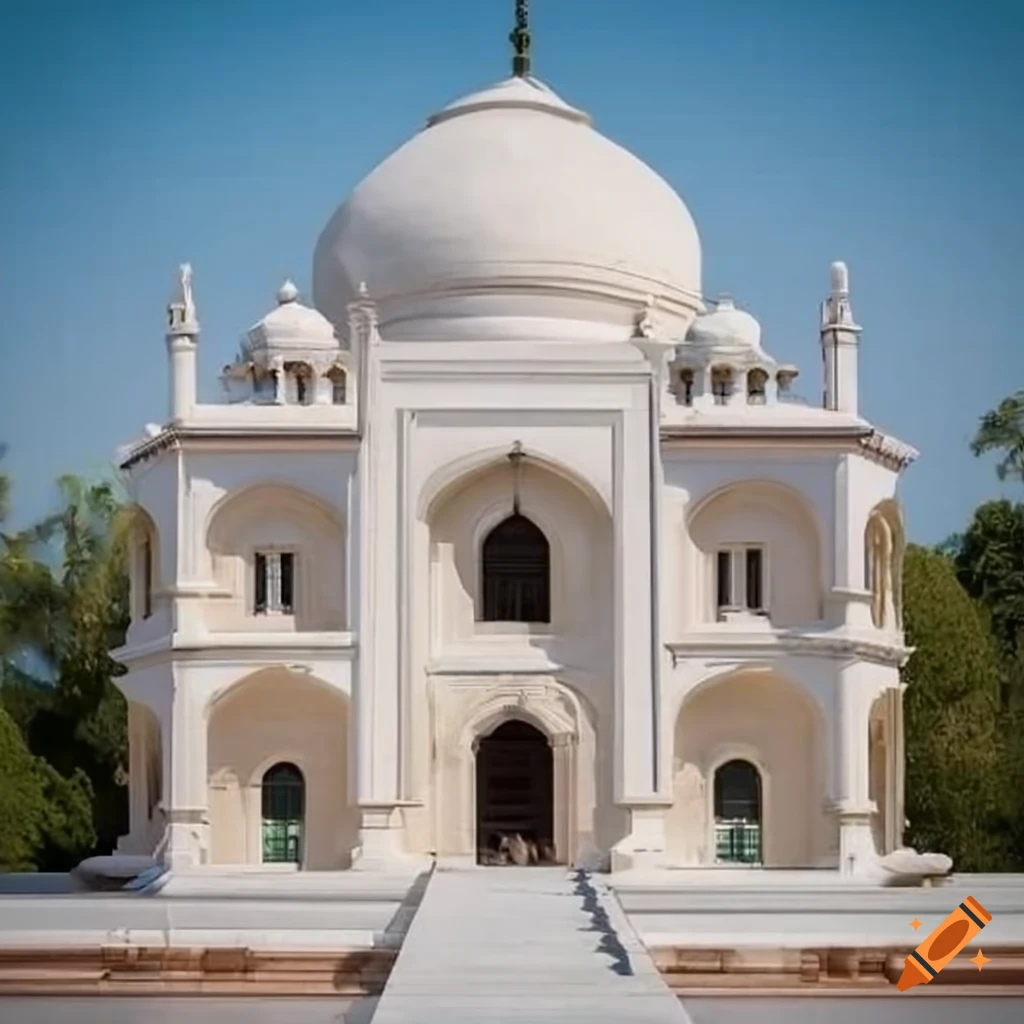 Mahal white house mediterranean architectural style full frontal ...