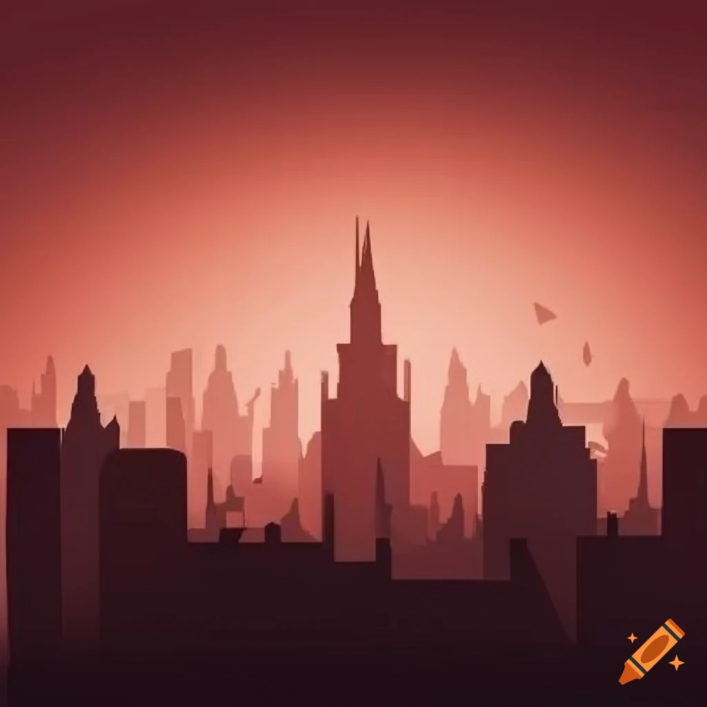 Dark orange modern cityscape on Craiyon