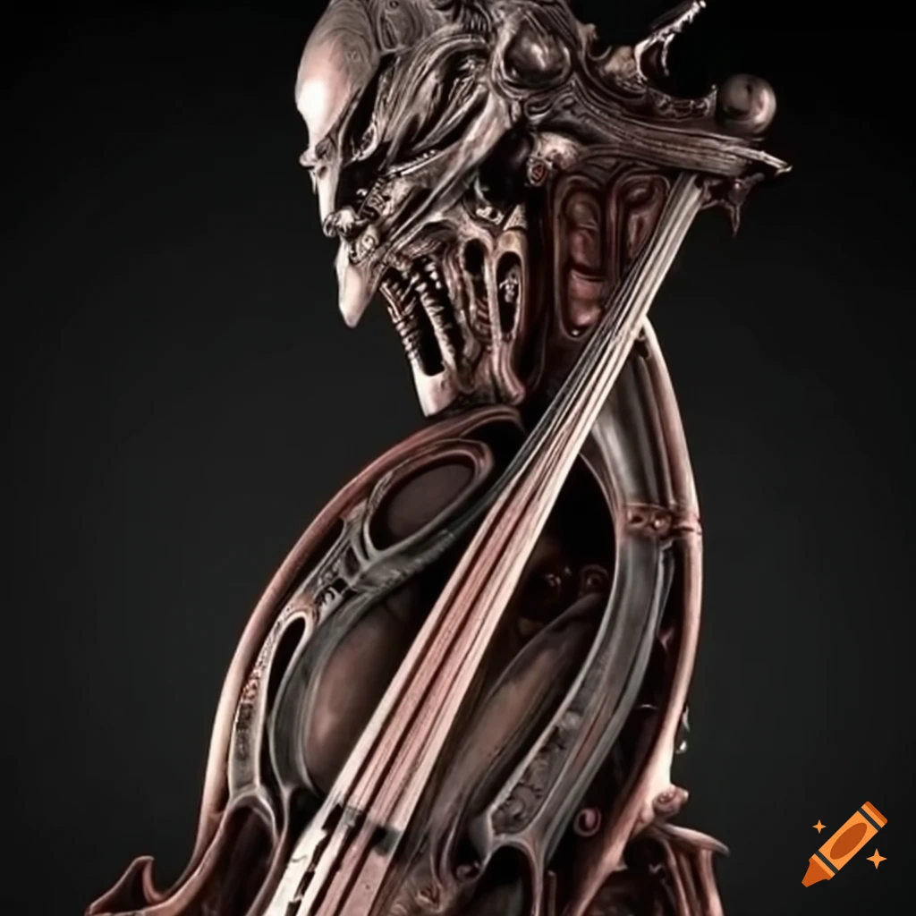 H.r. giger's biomechanical double bass design on Craiyon
