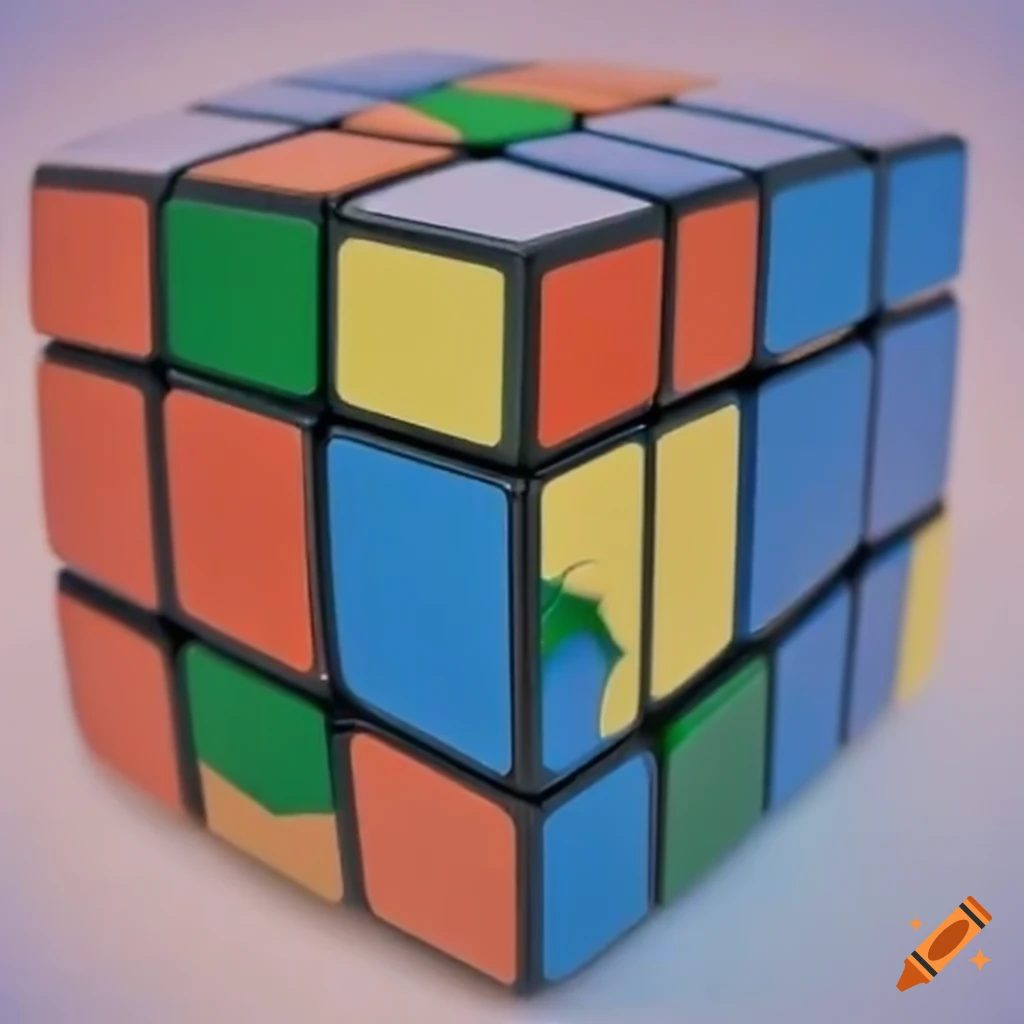 3-sided cardboard rubik's cube on Craiyon