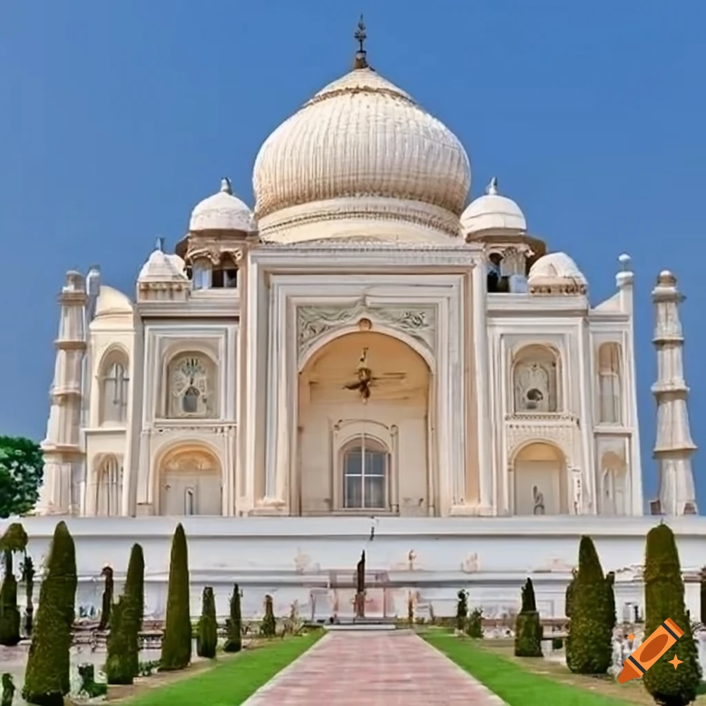 Frontal elevation of mahal white house in mediterranean architectural ...