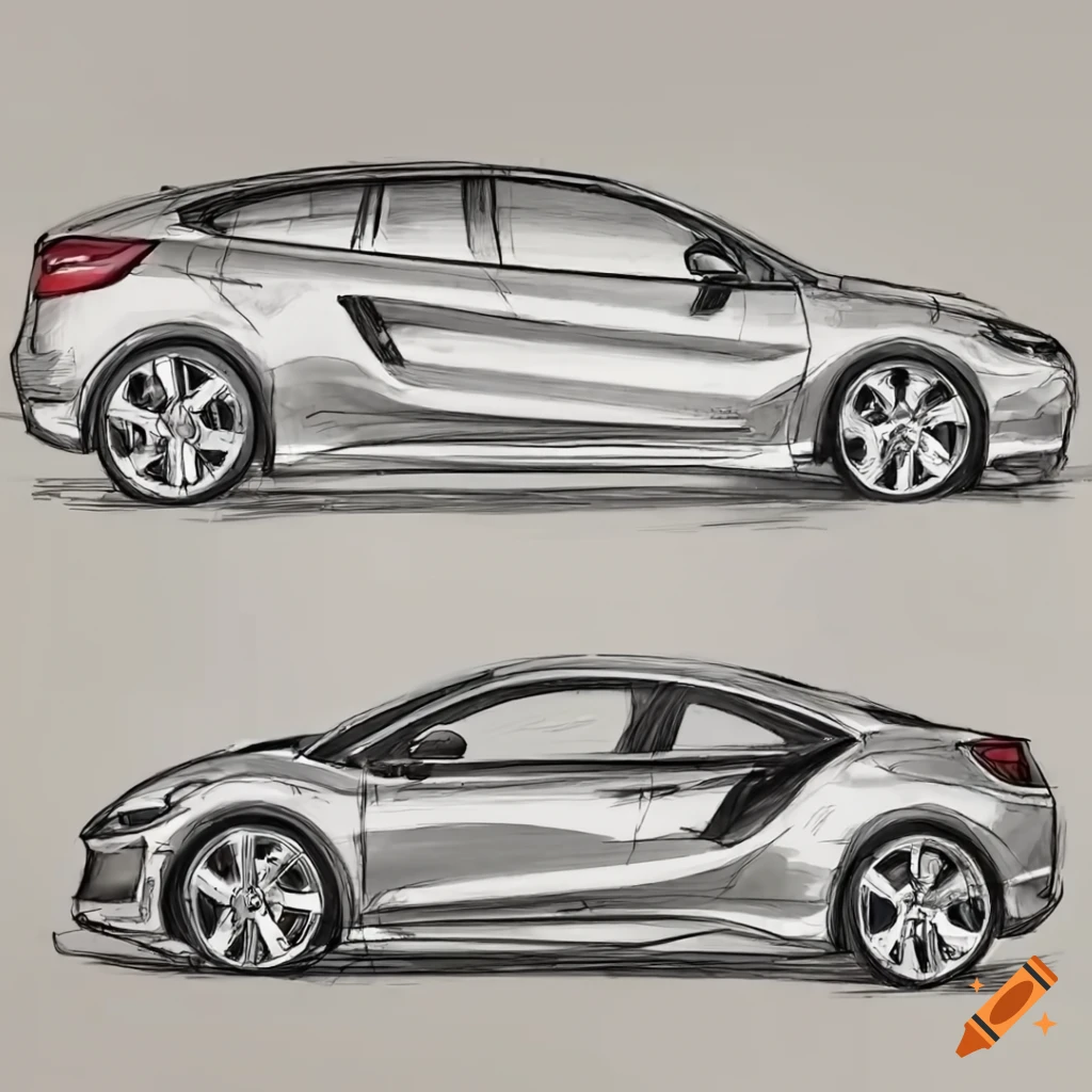 2020 white ford focus st line x edition, illustration on Craiyon