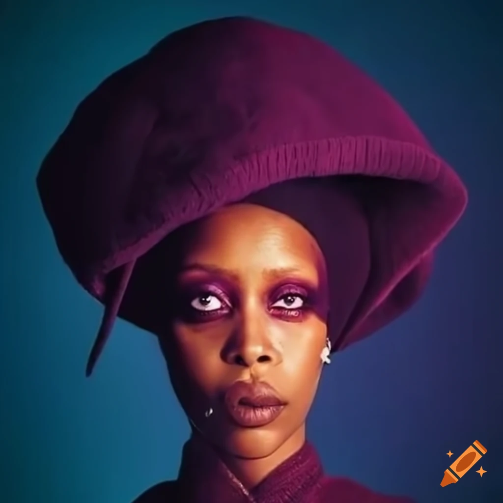 Erykah badu floating in space on Craiyon