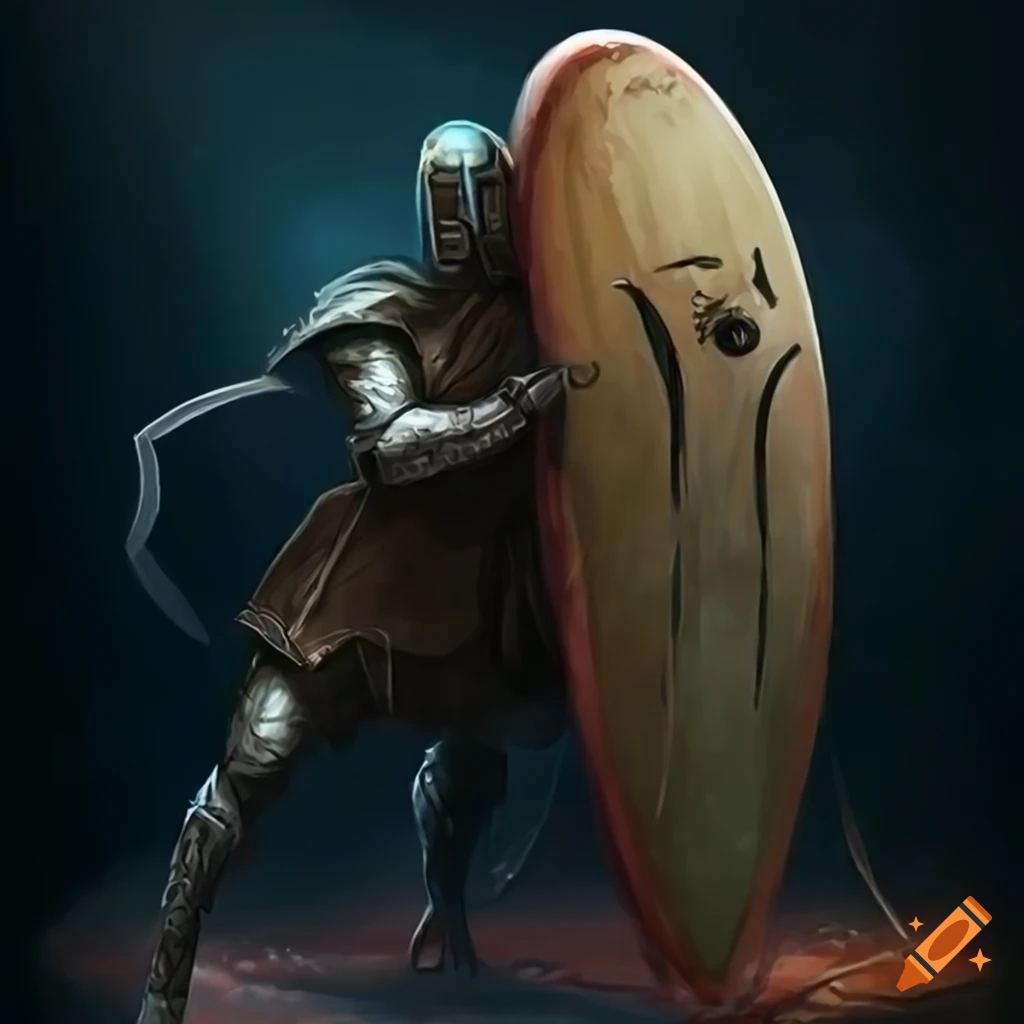 Digital artwork of a shield blocking a sword strike