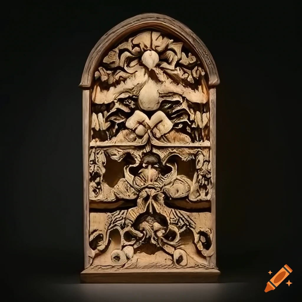 Artisanal hairpin adorned with hand-carved wooden flowers on Craiyon