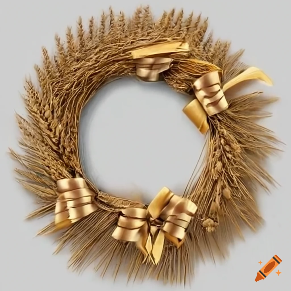 Wheat wreath with a bow on Craiyon