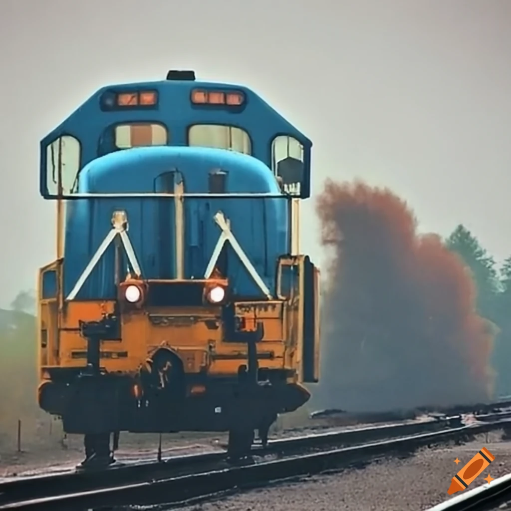 Amtrak train in a school hallway on Craiyon