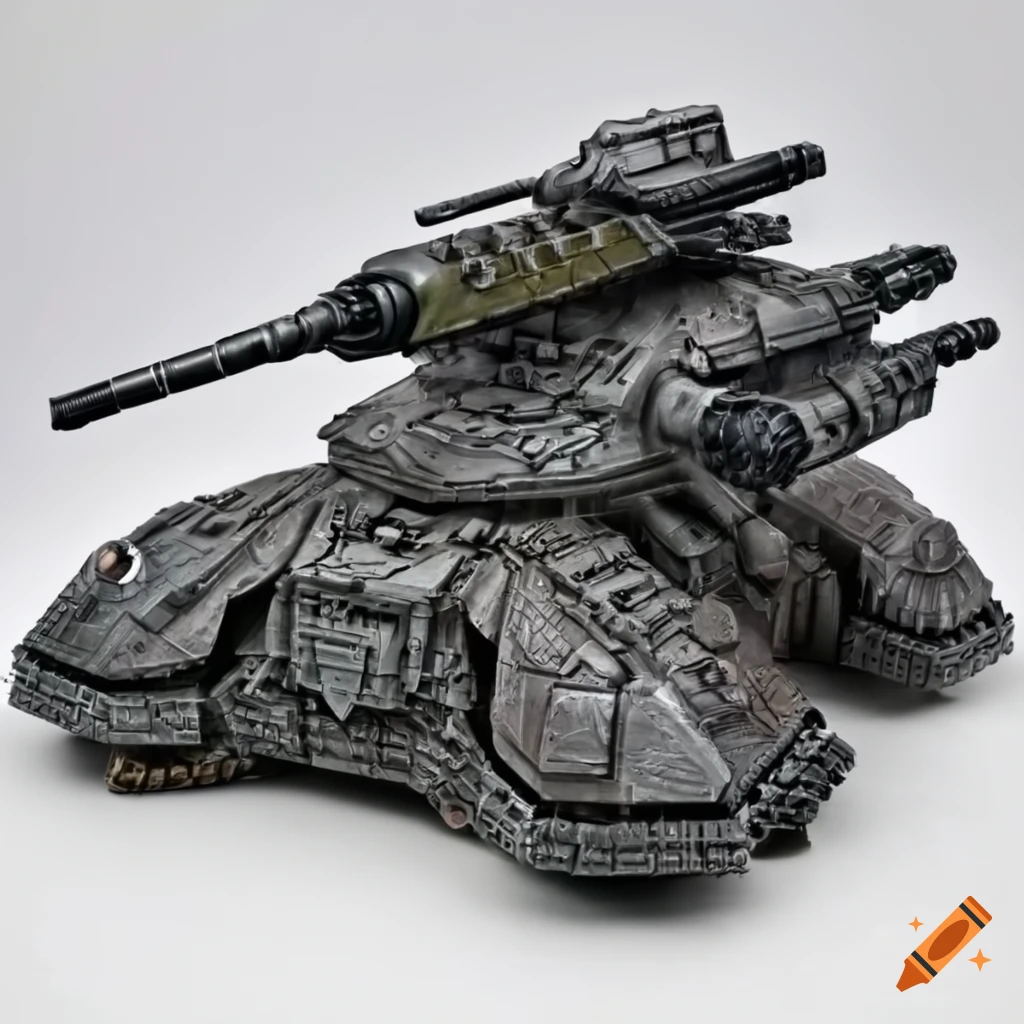 Cybernetic alien tank with six legs and a cannon on Craiyon