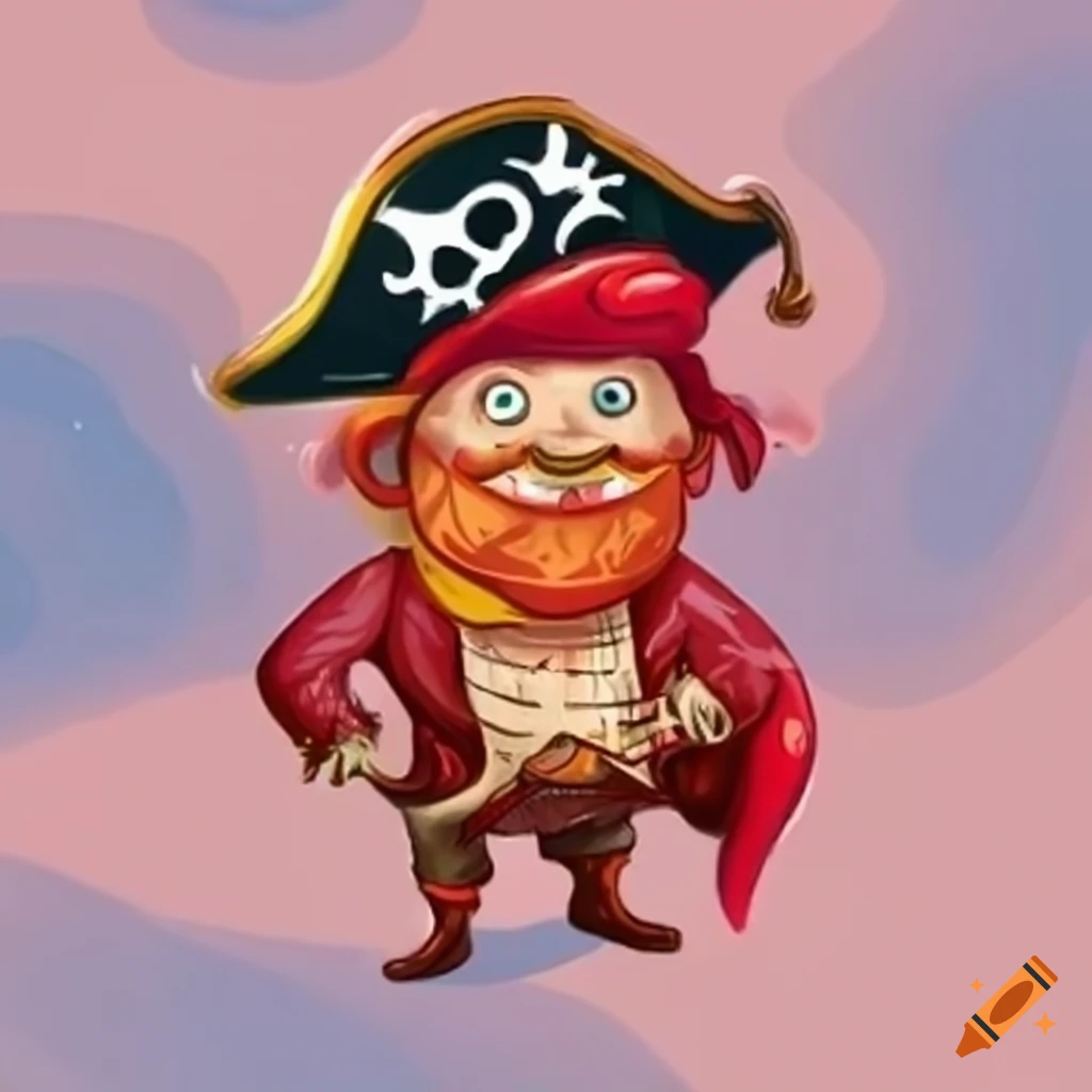 Cartoon illustration of a chili pirate