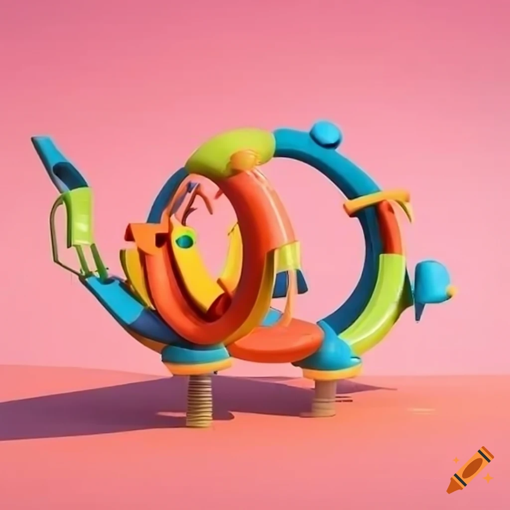 Colorful and surreal playground on Craiyon