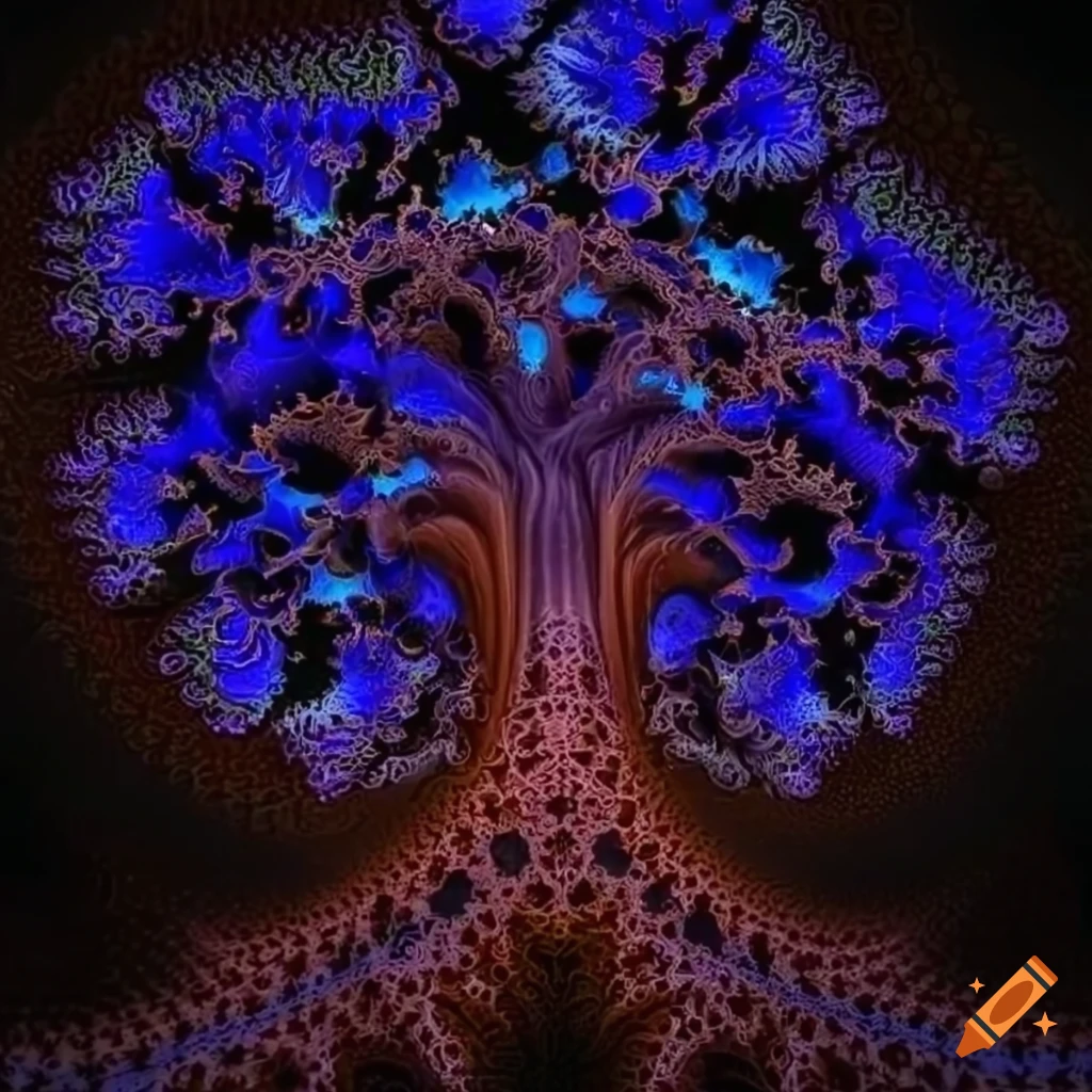 Fractal tree artwork on Craiyon