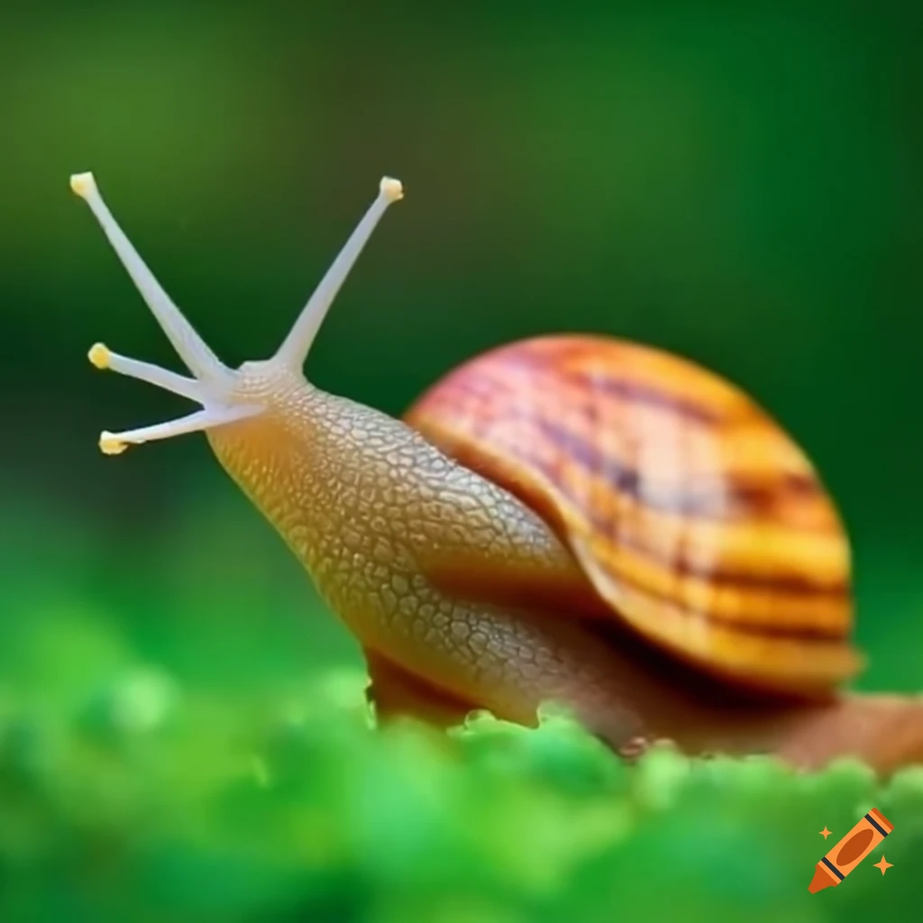 Happy snail walking