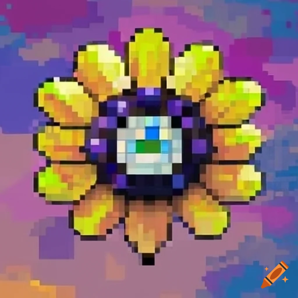 Pixel logo for gaming server 'gaming sunflowers' on Craiyon