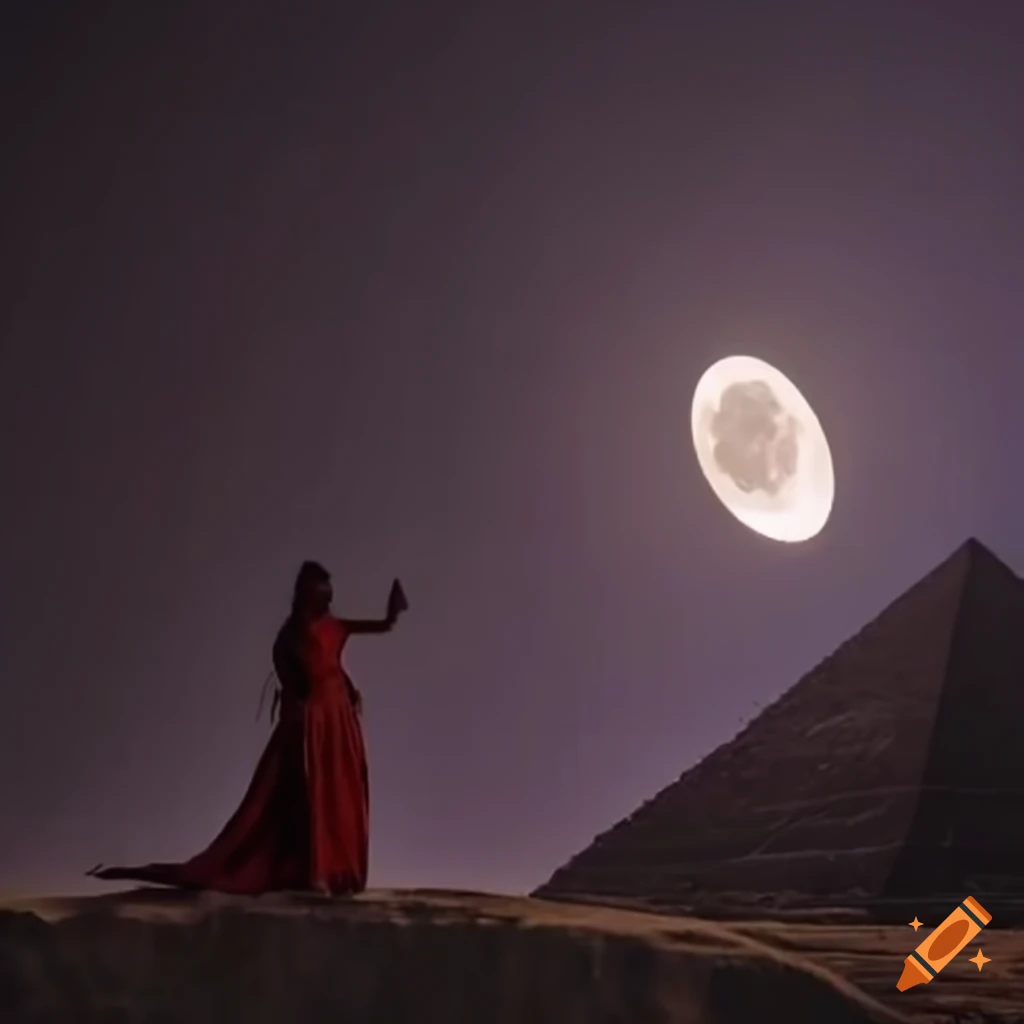 Snow falling on the pyramids in egypt in the moonlight on Craiyon