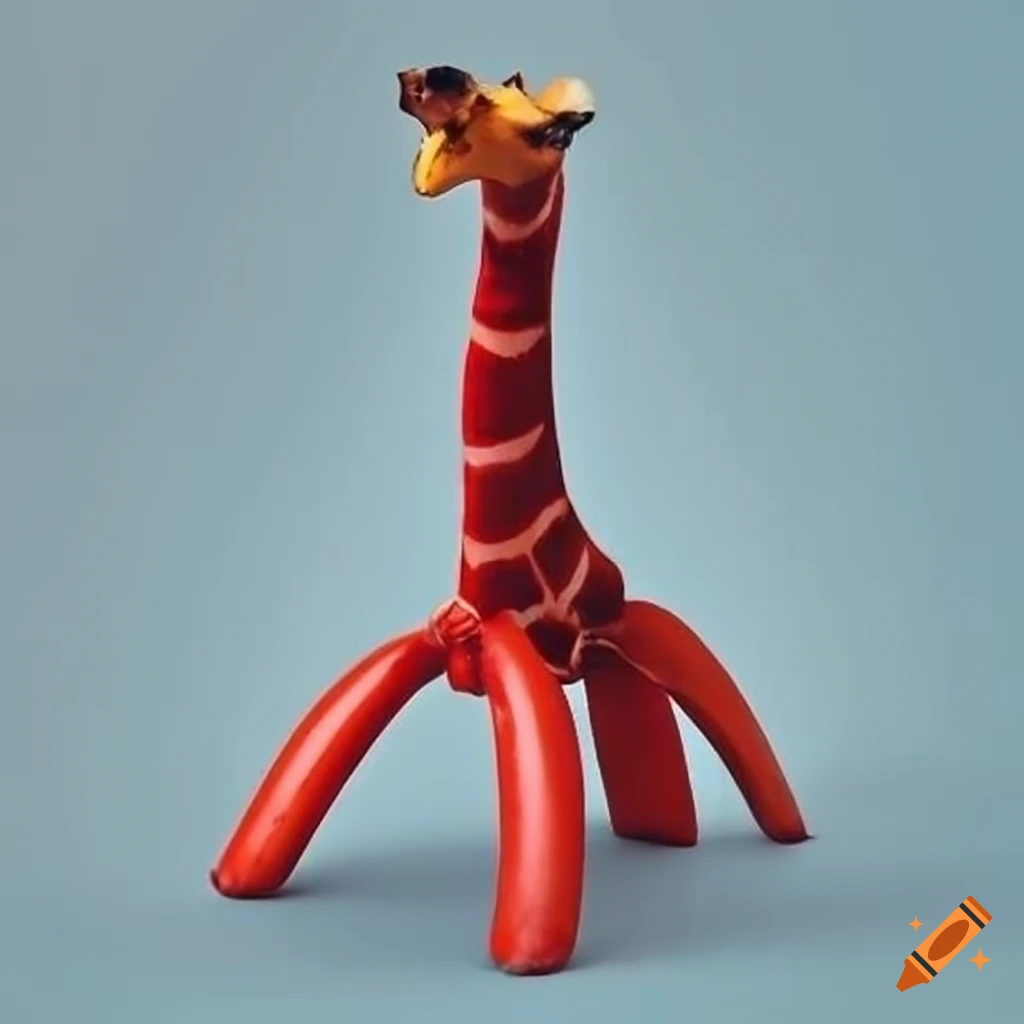 Giraffe-shaped red banana on Craiyon
