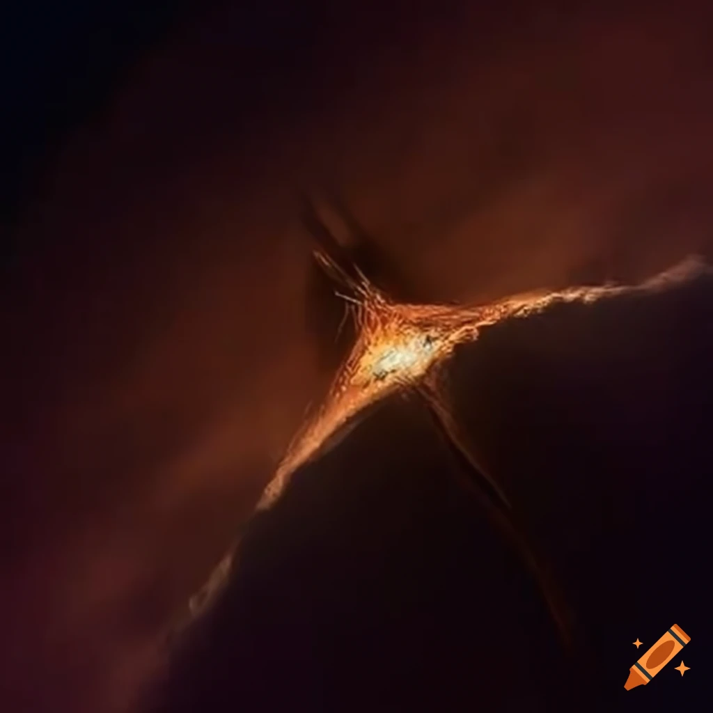 Illustration of a triangular alien spaceship firing into the sky on Craiyon