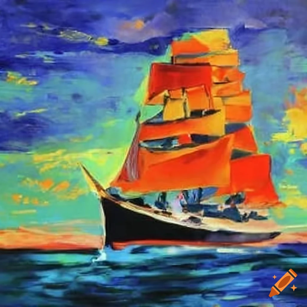 Matisse painting of a sailing ship on Craiyon