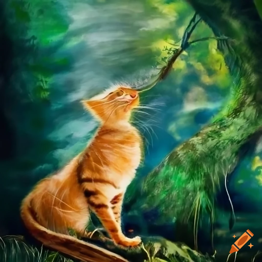 Cat enjoying nature on Craiyon